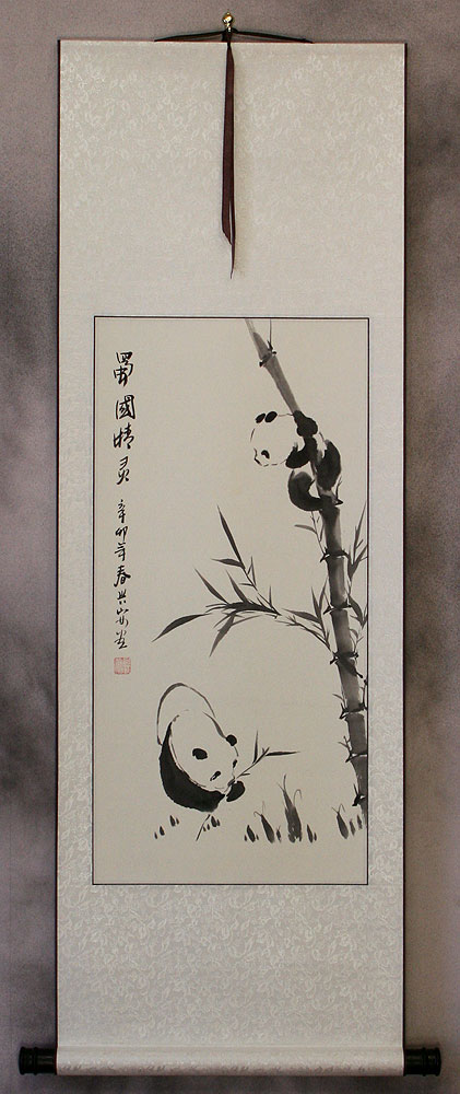 Panda Bear Wall Scroll - Chinese Artwork