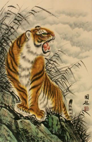 Tiger Wall Scroll - Chinese Artwork