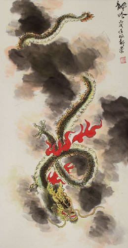 Dragon's Roar - Chinese Dragon Wall Scroll - Asian Art