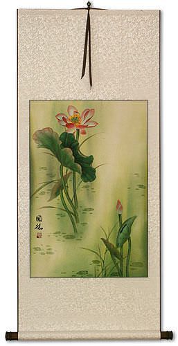 Chinese Lotus Wall Scroll - Chinese Artwork