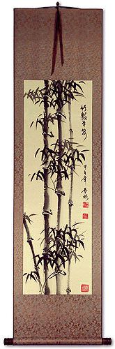 Peaceful Chinese Bamboo Wall Scroll - Chinese Bamboo Artwork - Asian ...