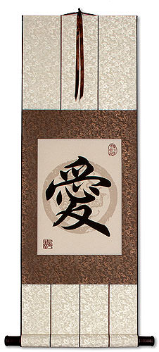 Love in Chinese and Japanese Kanji - Print Scroll