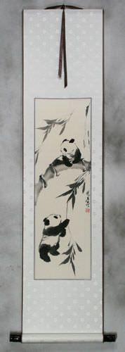 Chinese Panda Wall Scroll - Asian Art