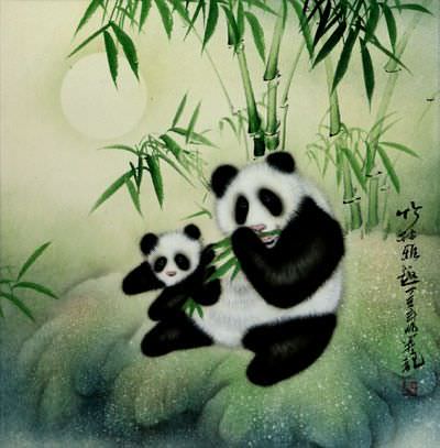 Panda Bear Painting - Chinese Artwork